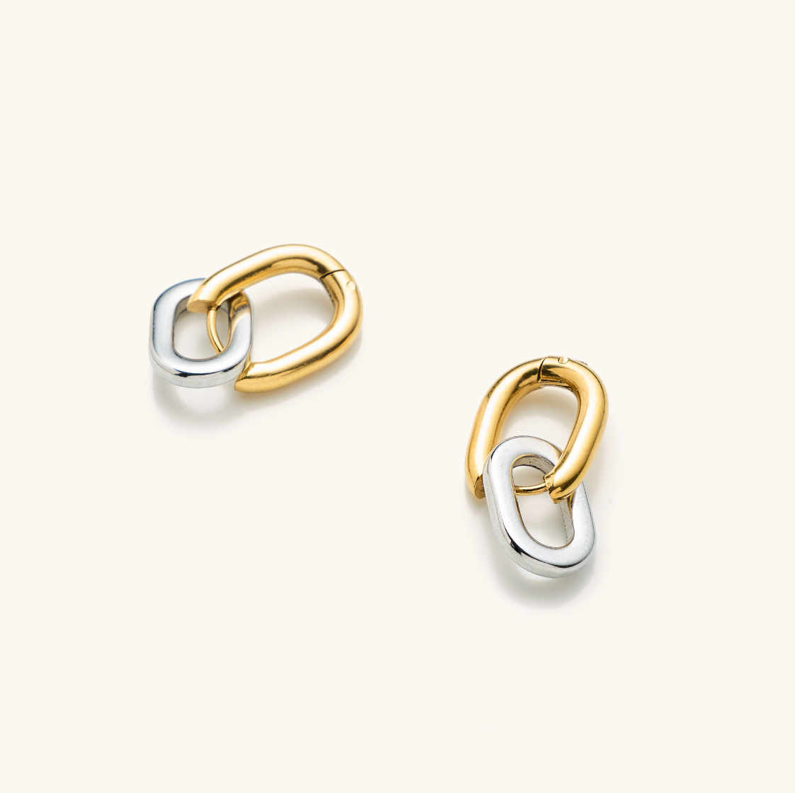 Mixed Metal Link Hoops – Nikki Smith Designs